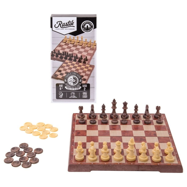 Rustik Foldable Magnetic Peachwood Chess/Checkers - Walmart.ca