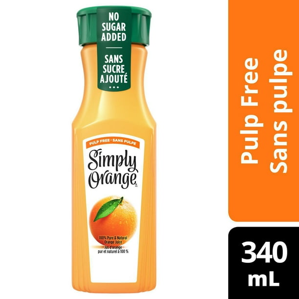 Simply Orange Juice Pulp Free 340ml, Simply OJ PF 340ml - Walmart.ca