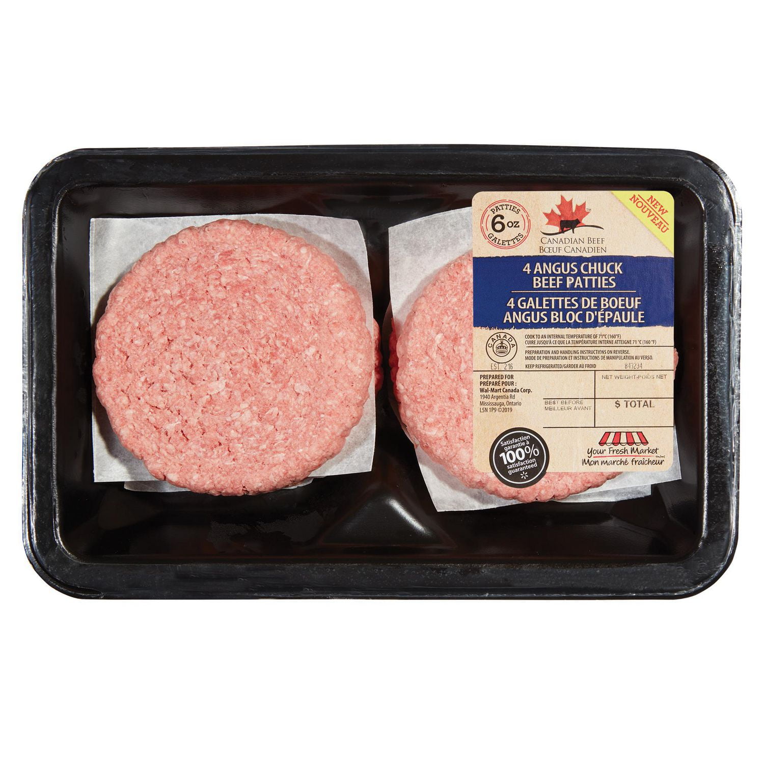 Your Fresh Market Angus Chuck Beef Patties | Walmart Canada