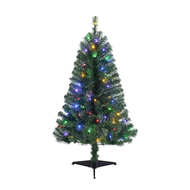 Holiday Time 4' Pre-Lit LED Color-Changing Concord Pine Christmas Tree ...