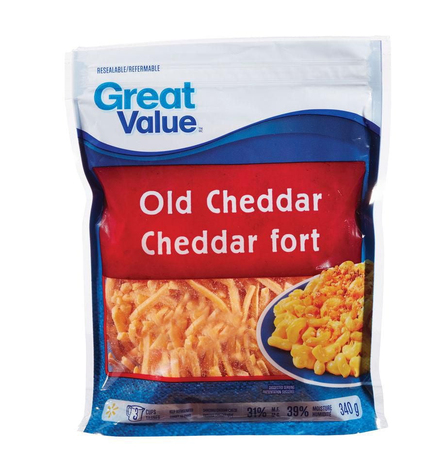 Fromage râpé Great Value - Cheddar fort | Walmart Canada