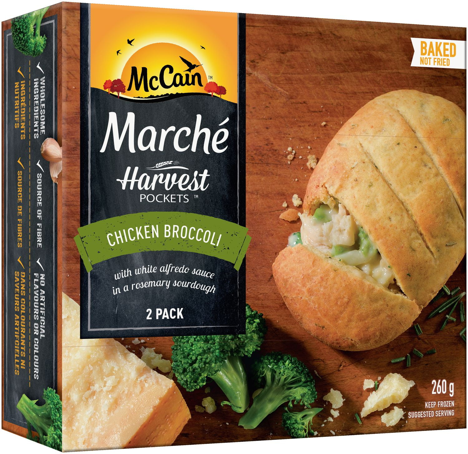 McCain Marché Harvest Pockets Chicken Broccoli Frozen Snack | Walmart ...