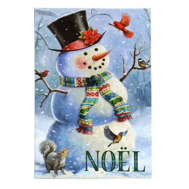Holiday Time Christmas Medium Rectangle Gift Box, Snowman, Blue, Christmas Medium Box, Snowman ...