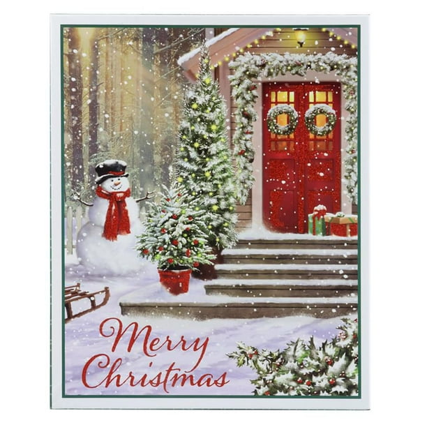 Holiday Time Christmas Jumbo Rectangle Gift Box, Scene, White ...