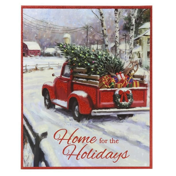 Holiday Time Christmas Jumbo Rectangle Gift Box, Truck, Red, Christmas ...