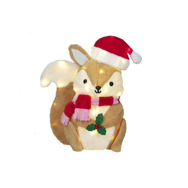 Holiday Time 22" Light-up Plush Squirrel, with 30 LED Lights, 30 LED ...