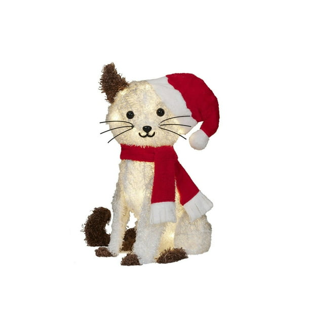 Holiday Time 22" Light-up Plush Cat, with 30 LED Lights, 30 LED bulbs ...