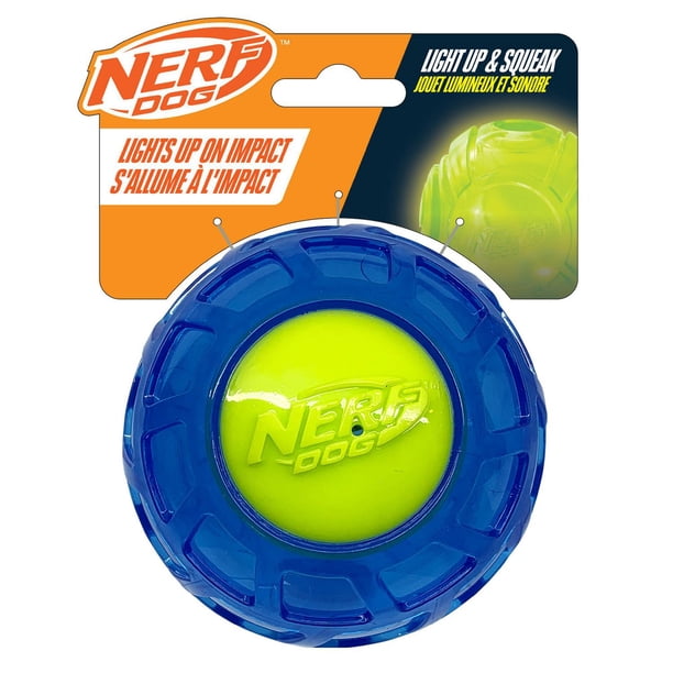NERF Dog TPR EXO LED Ball Dog Chew Toy Blue 4in, 4in / 10cm - Walmart.ca