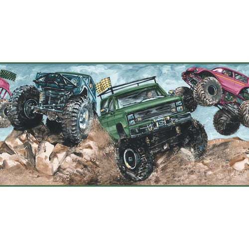 Blue Mountain Wallcoverings Monster Truck Border Wallpaper | Walmart Canada