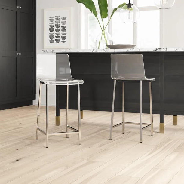 Clear Acrylic Stool with Chrome Leg – Tall Minimalist Stool with ...