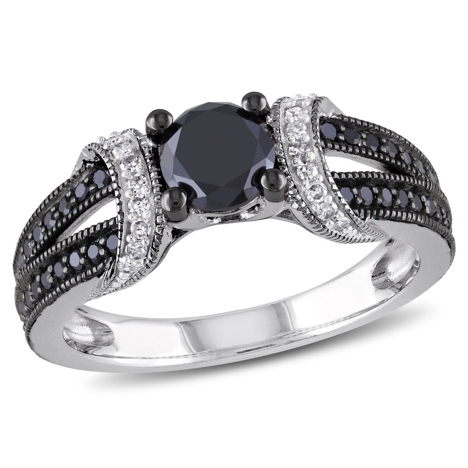 Click here for Asteria 1 Carat T. W. Black And White Diamond Ster... prices