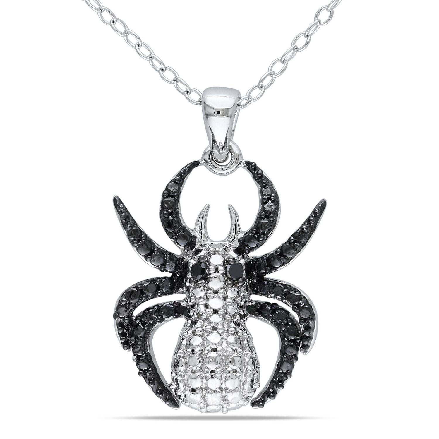 Click here for Asteria Black Diamond Accent Sterling Silver Spide... prices