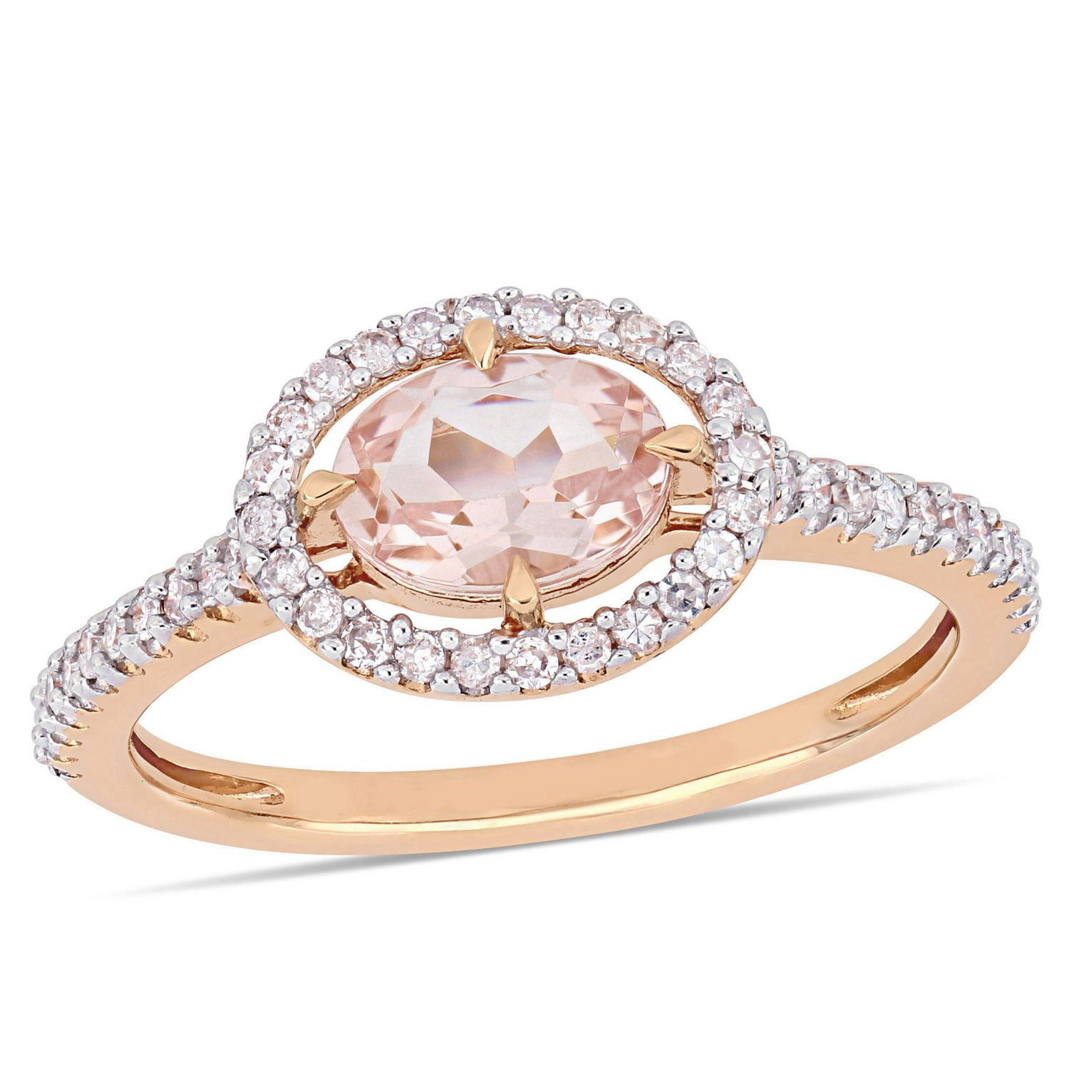 Click here for Tangelo 3/4 Carat T. G.W. Morganite And 1/4 Carat... prices