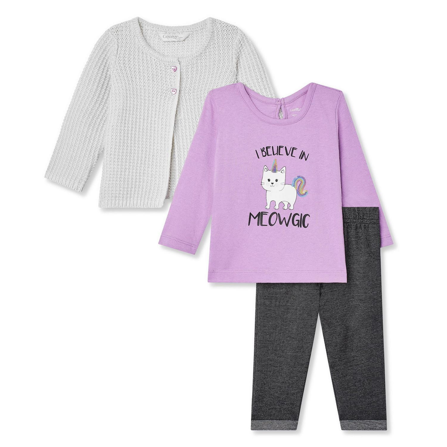 George Baby Girls' 3-Piece Cardigan Set | Walmart Canada