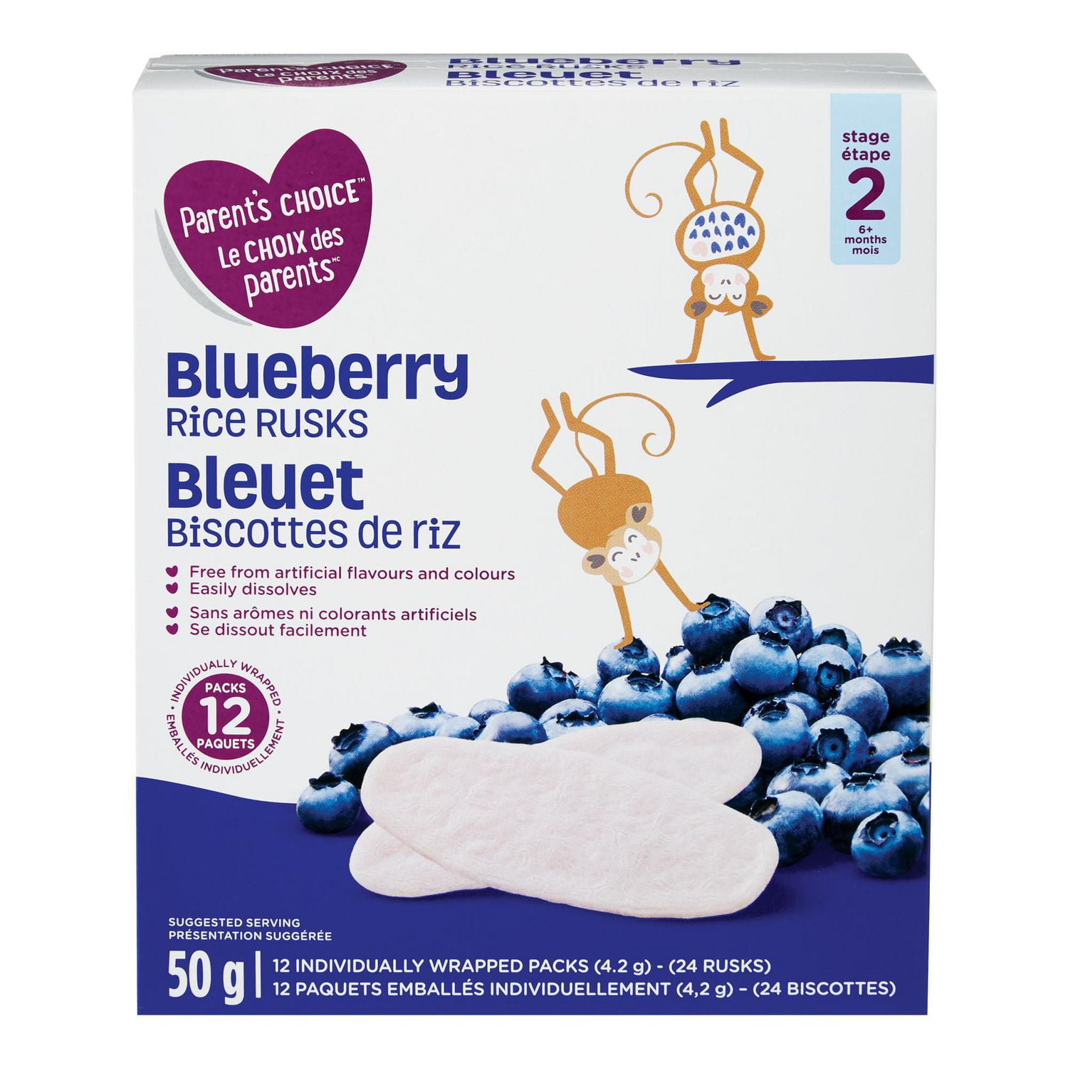 Parent's Choice Blueberry Rice Rusks | Walmart Canada