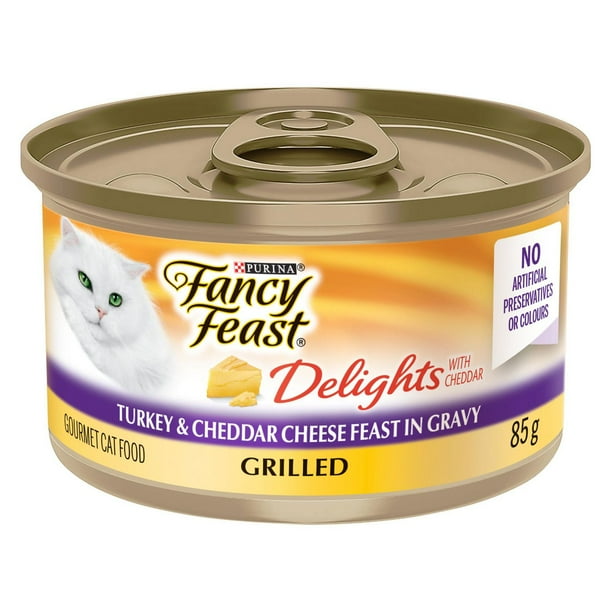 Fancy Feast Delights Grilled Turkey & Cheddar Cheese in Gravy, Wet Cat ...