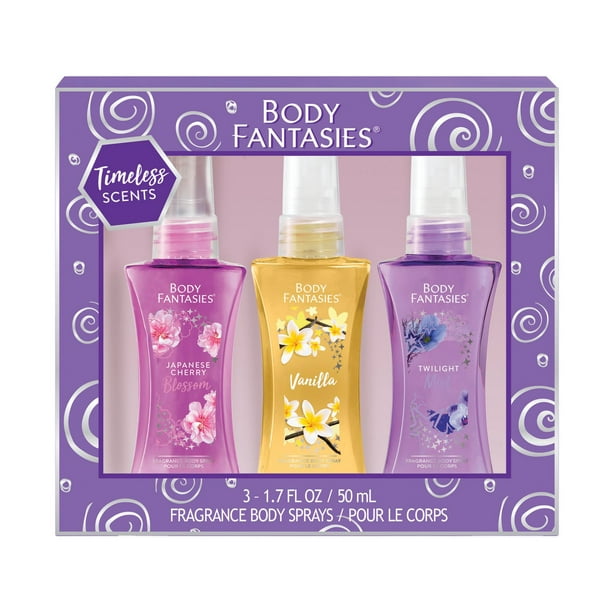 Body Fantasies Purple Trio Fragrance Body Sprays Gift Set - Walmart.ca