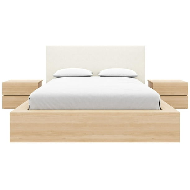 Jane 4-Piece Queen Size Bedroom Set with Bed, Upholstered Headboard and ...