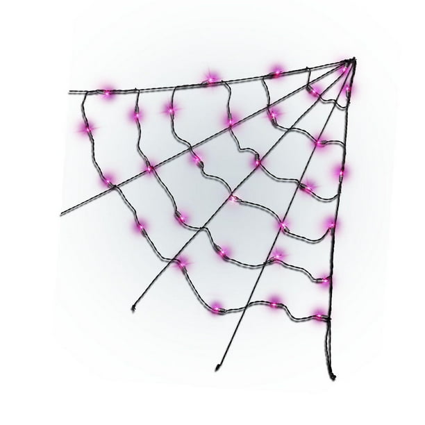 Way to Celebrate Halloween 3-Foot Indoor Outdoor Purple Spider Web ...