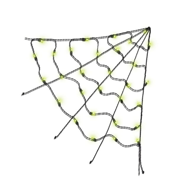 Way to Celebrate Halloween 3-Foot Indoor Outdoor Green Spider Web ...