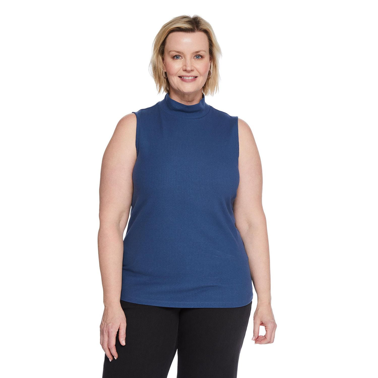Click here for Iyla Womens Plus Mock Neckline Rib Top 1x prices