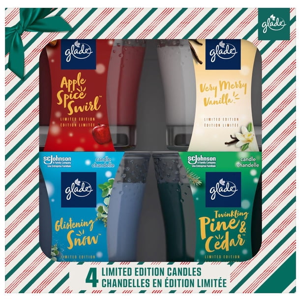 Glade® Scented Candle Air Freshener, Holiday 1-Wick Candles, 4 Pack ...