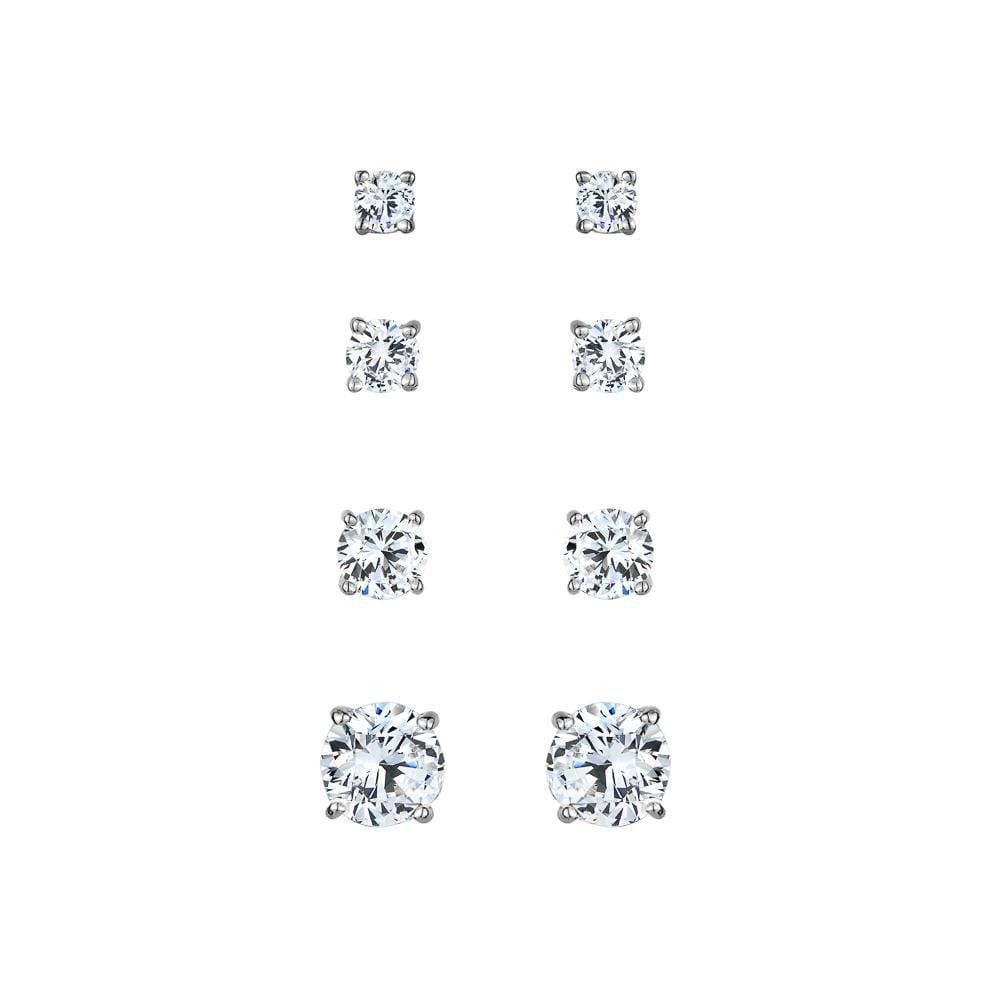 Click here for Luxury Designs Sterling Silver 4 Prong Cubic Zirco... prices