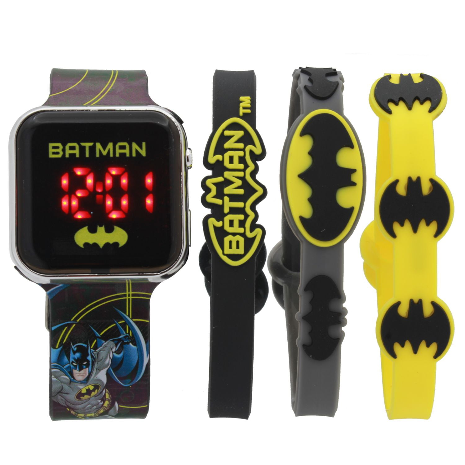Click here for Batman Kids Rubber Led Watch With Bracelet Set prices