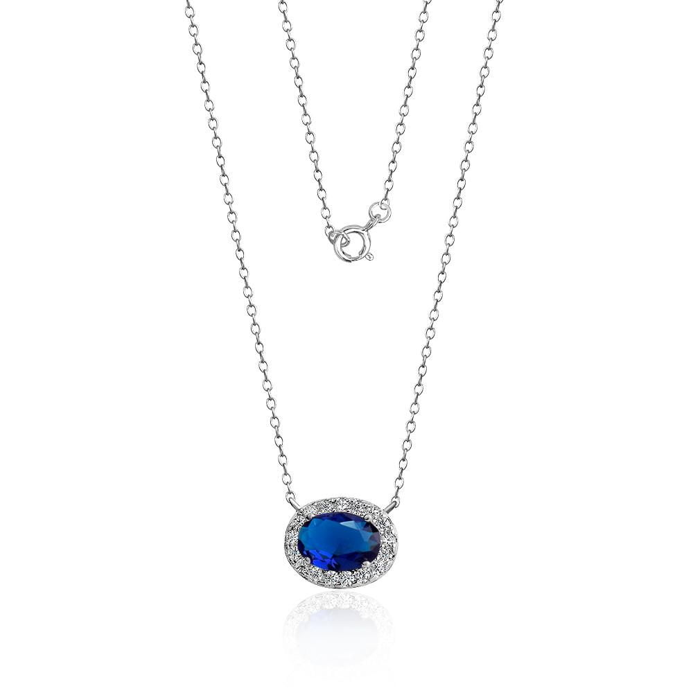 Click here for Luxury Designs Sterling Silver Blue Spinel Necklac... prices