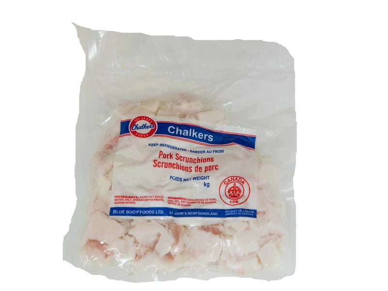 Chalkers Pickled Pork Scrunchions, Diced Pickled S/L Pork Fatback ...