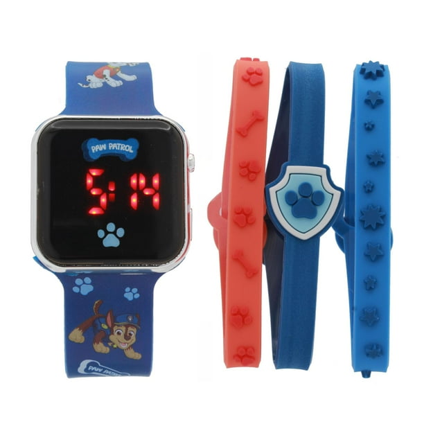 Paw Patrol Kids Rubber Led Watch With Bracelet Set - Walmart.ca