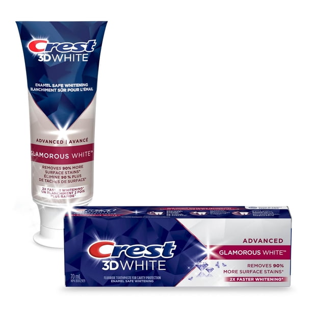Crest 3D White Advanced Glamorous White, Teeth Whitening Toothpaste, 70 ...