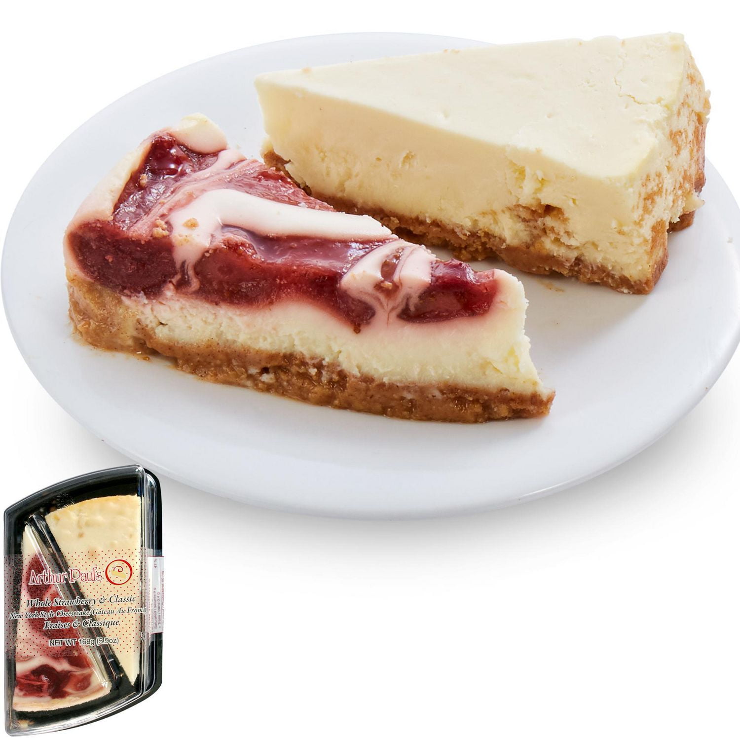 Arthur Paul's Strawberry & Original Swirl Cheesecake Slices | Walmart ...