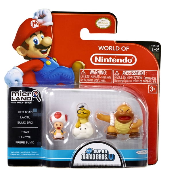 Nintendo Mario Bros. U Micro Figure 3 Pack - Red Toad/Lakitu/Super Sumo ...
