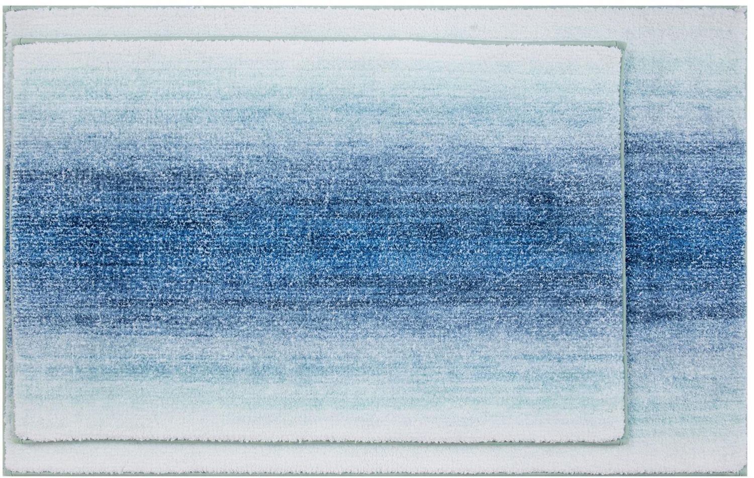 hometrends Blue Ombre Digital Print 2 Piece Bath Rug Set, 100% ...