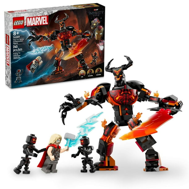 LEGO Marvel Thor vs. Surtur Construction Figure, Buildable Marvel ...