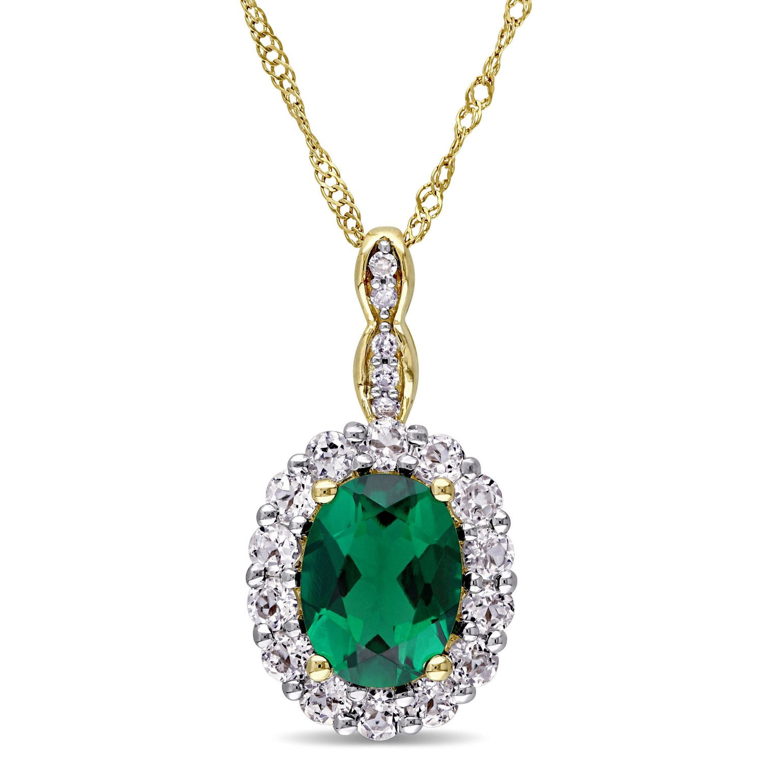 Click here for Tangelo 1-5/8 Carat T. G.W. Created Emerald  White... prices
