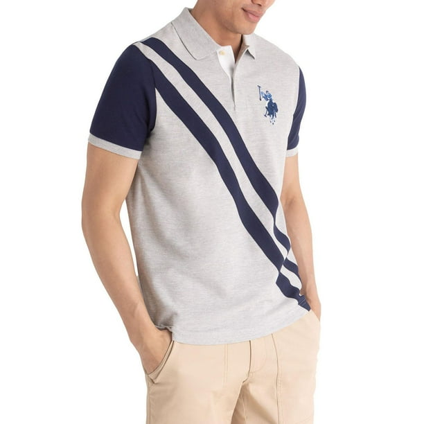 U.S. Polo Assn. Men's Colorblock Pique Polo Shirt, Men's Colorblock ...