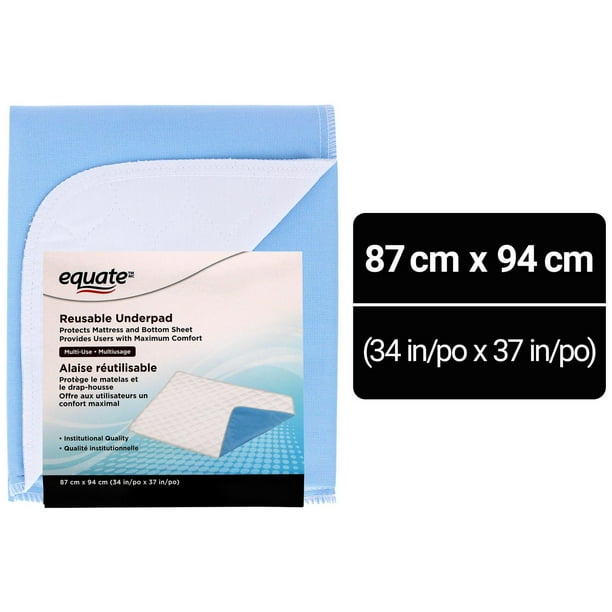 Equate Reusable Underpad, 87 cm x 94 cm34 in x 37 in - Walmart.ca