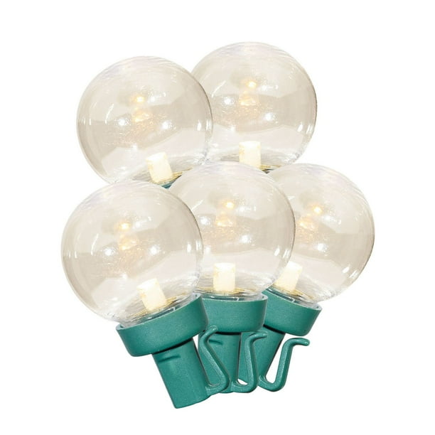 Holiday Time 100-Count Warm White LED Super Bright G30 Christmas Lights ...