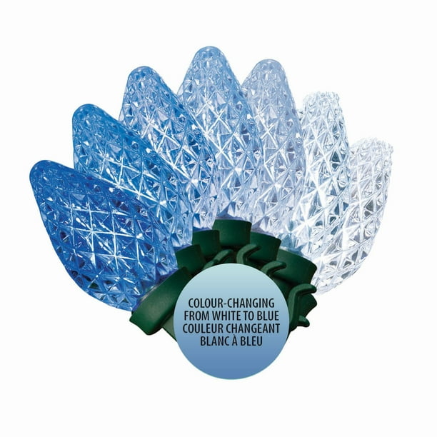 Holiday Time 50-Count LED Diamond-Cut C7 String Christmas Lights, Blue ...