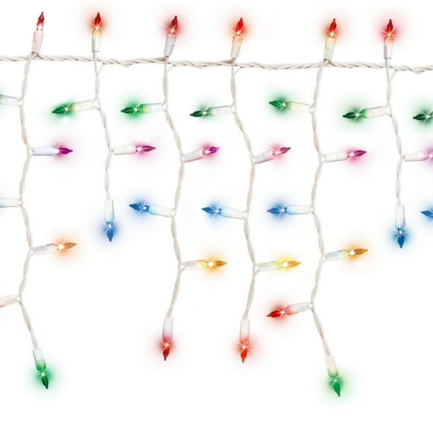 Holiday Time 150-Count Incandescent Twinkling Icicle Christmas Lights ...