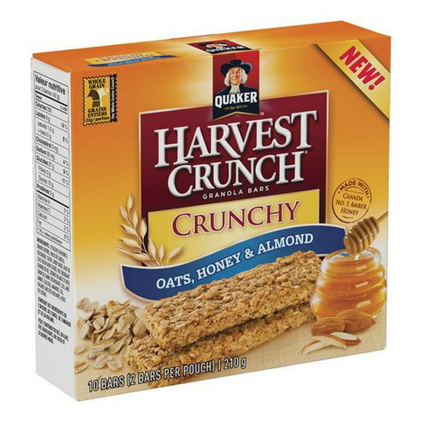Quaker Harvest Crunch Crunchy Oats, Honey & Almond - Walmart.ca
