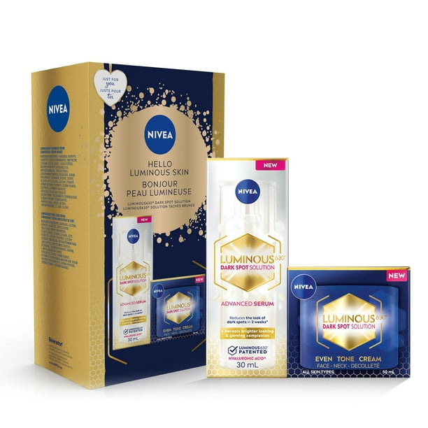 NIVEA Hello Luminous Skin Gift Set, NIVEA Luminous630 Advanced Serum ...