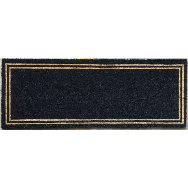 Large Black Border Coir Door Mat – 18Inch x 48 Inch, Durable and ...