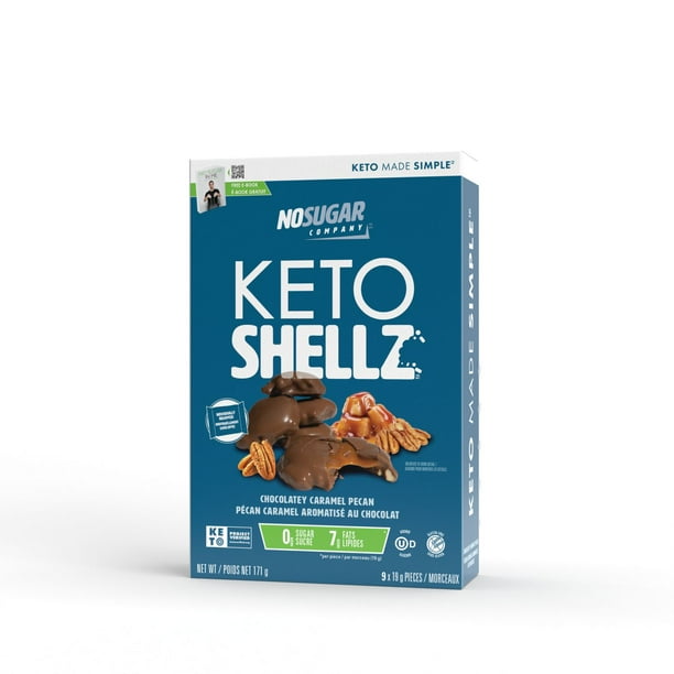 No Sugar Keto Shellz Chocolatey Caramel Pecan, 9x 19g pieces ...