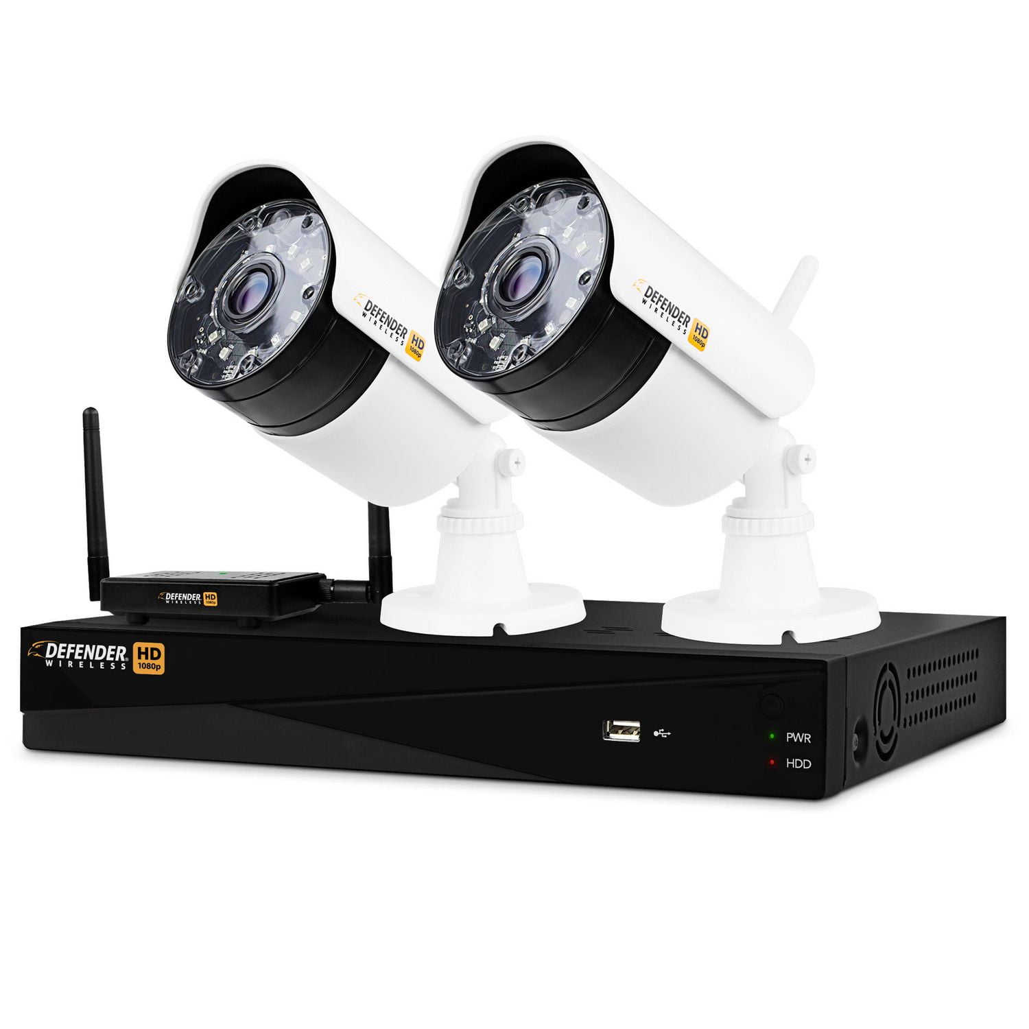 Defender Wireless HD 1080p 4 Channel Security System with 2 Bullet ...