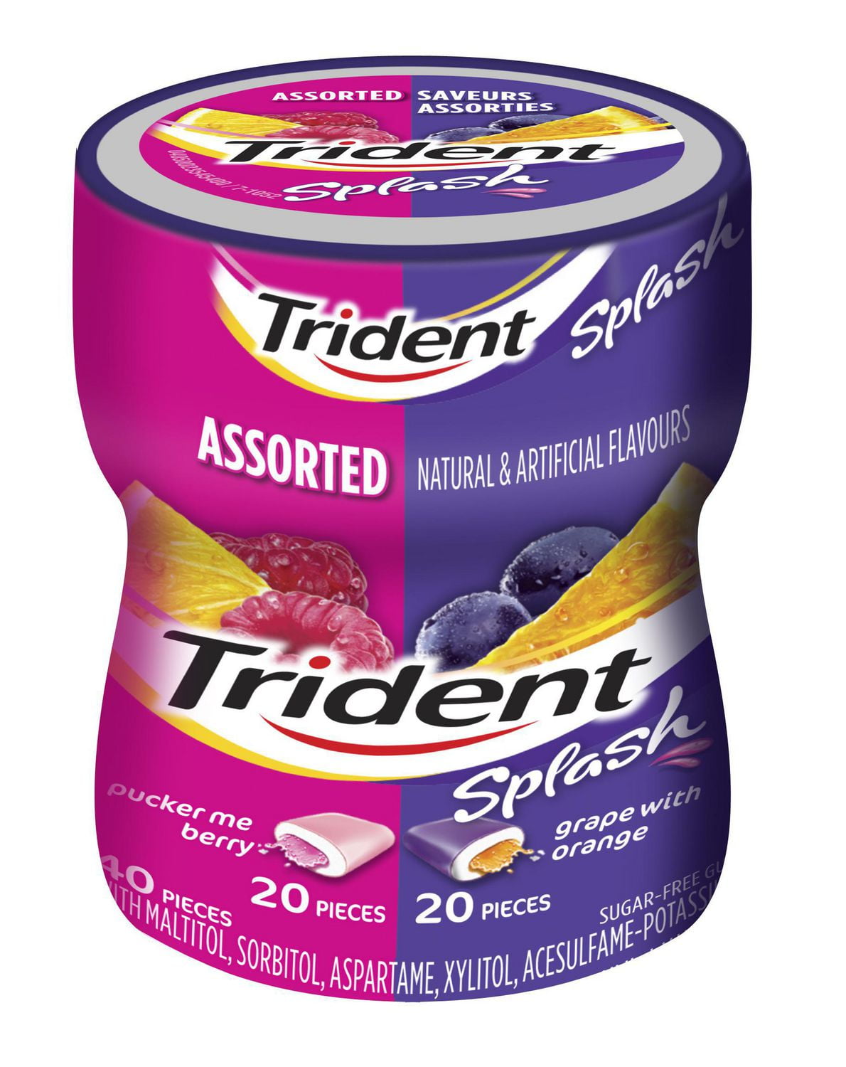 Trident Splash Gum Bottles Assorted 40Pcs | Walmart Canada