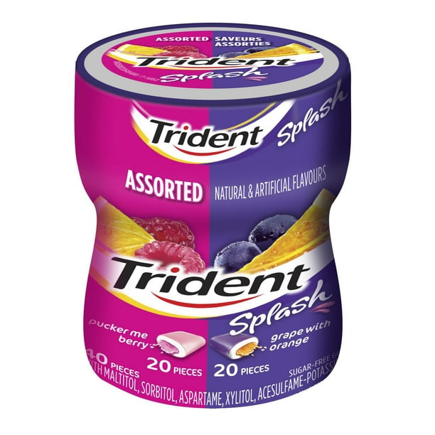Trident Splash Gum Bottles Assorted 40Pcs - Walmart.ca