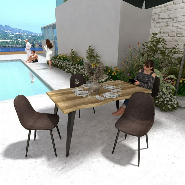 Homy Casa Set of 4 Dining Chairs - Upholstery Side Chair for Kitchen ...